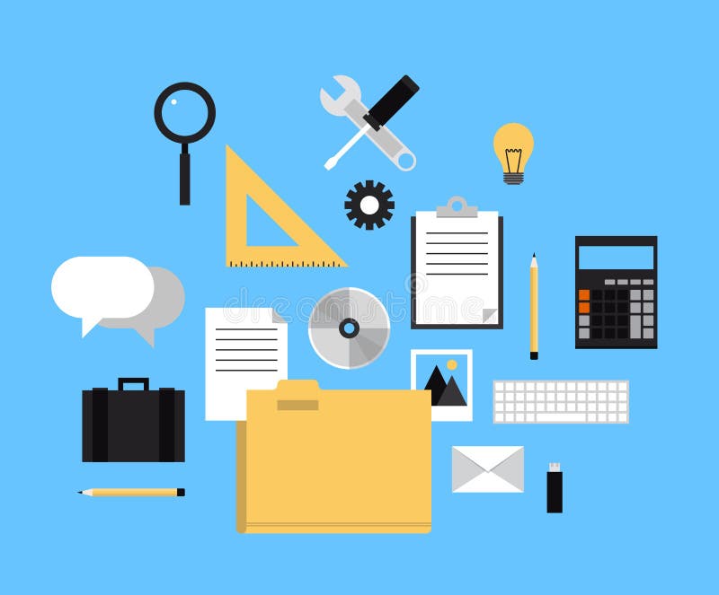 Dossier De Web Avec Des Icônes De Bureau Illustration de Vecteur ...