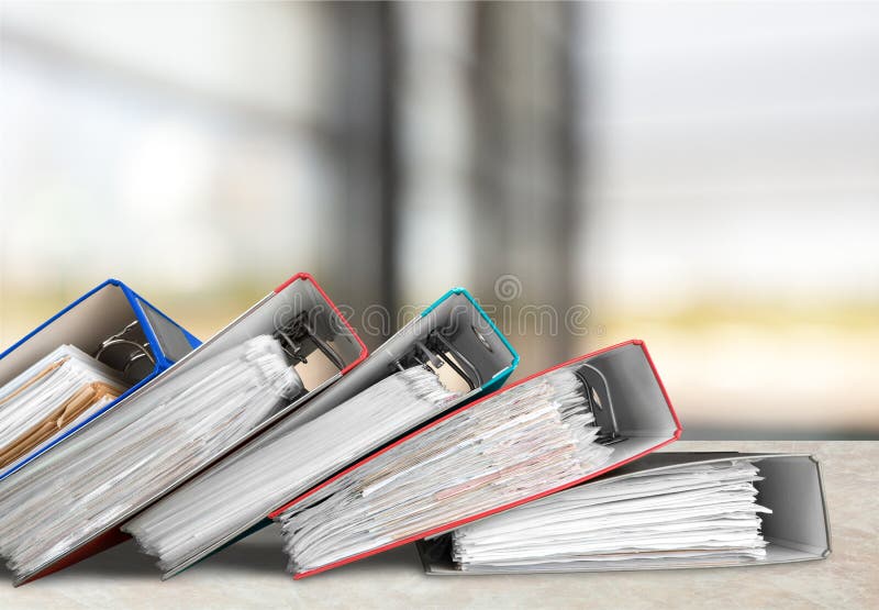 Dossiers Avec Des Documents D'isolement Dessus Image stock - Image du ...