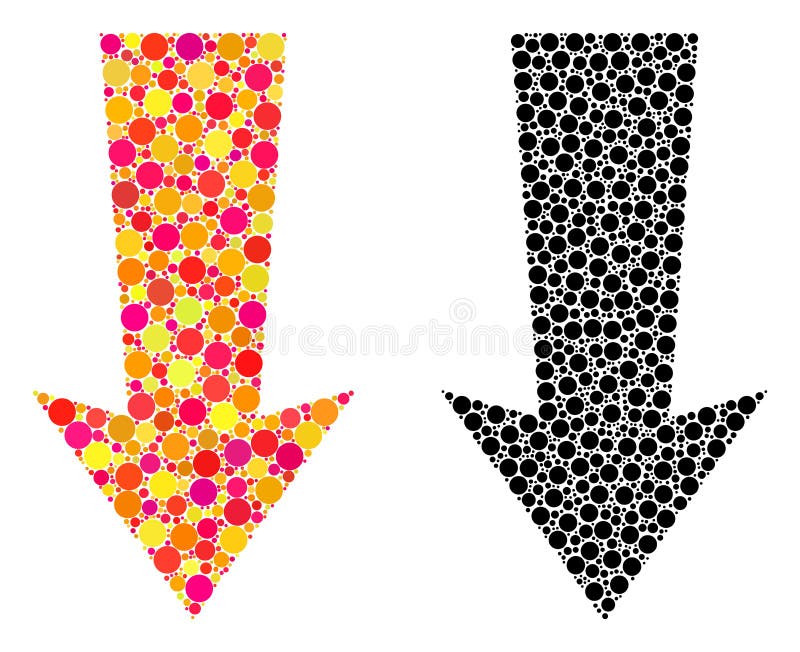 Dot Arrow Down Mosaic Icons Stock Vector - Illustration of pattern ...
