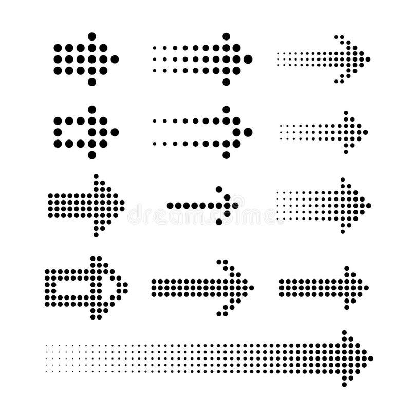 Dot arrow set stock vector. Illustration of circle, icon - 111229909