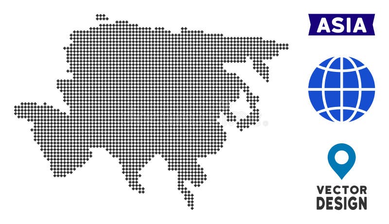 Dot Asia Map stock vector. Illustration of abstract - 122243600