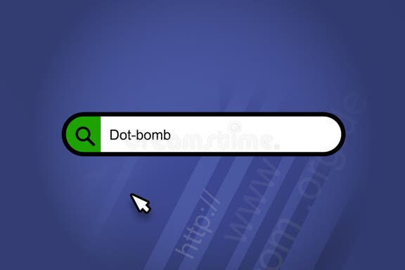Dot-bomb - Search Engine, Search Bar with Blue Background Stock Photo ...