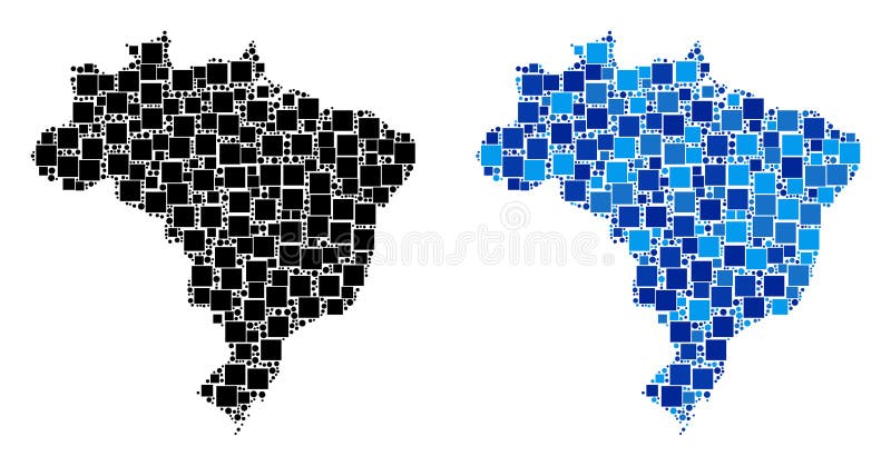 Dot Brazil Map Con Variante Azul Ilustración del Vector - Ilustración ...
