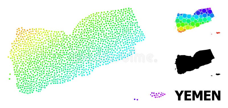 Vector Spectral Pixelated Map of Yemen Stock Vector - Illustration of ...