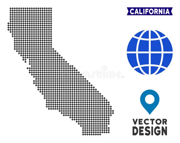 Dot California Map ilustración del vector. Ilustración de vector ...