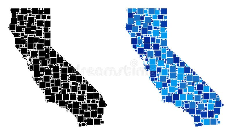 Dot California Map Avec La Version Bleue Illustration de Vecteur ...