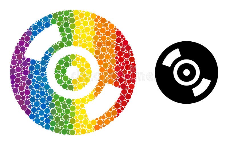 Dot CD Disc Composition Icon of Rainbow Circles Stock Vector ...