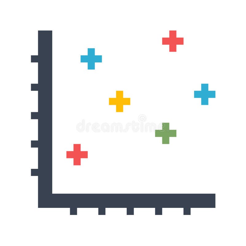 Dot Chart Vector Icon stock vector. Illustration of information - 89291393