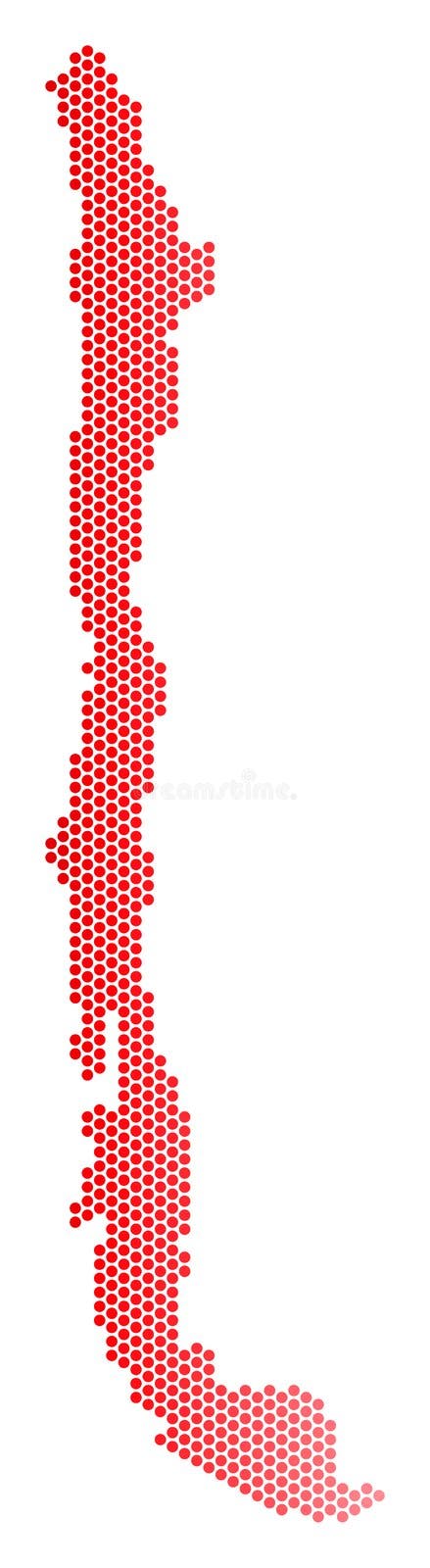 Dot Chili Map rojo ilustración del vector. Ilustración de punteado ...