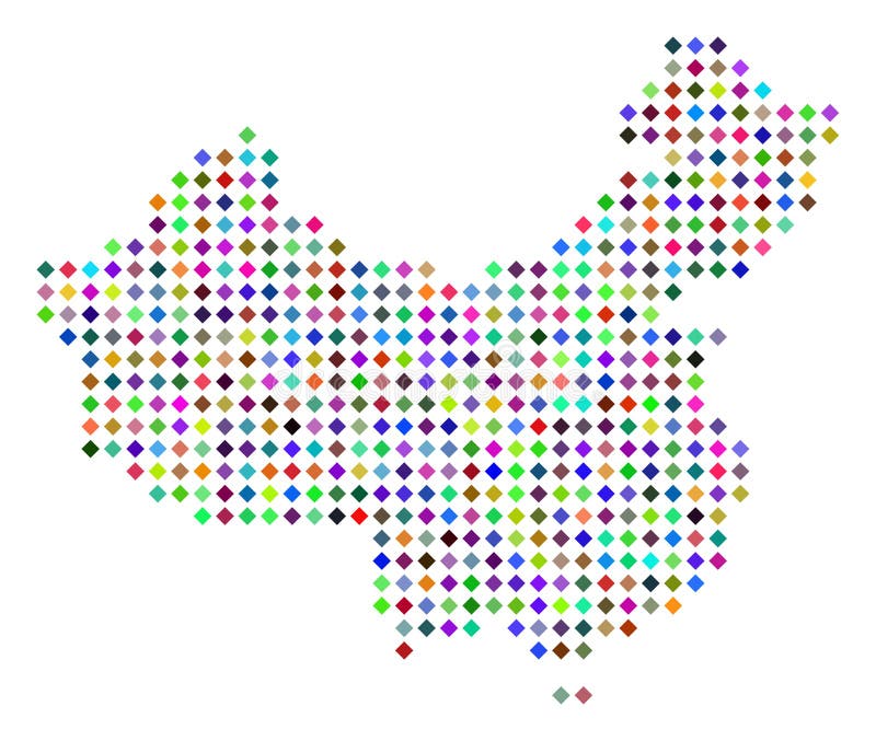 Dot China Map multicolore illustration de vecteur. Illustration of ...