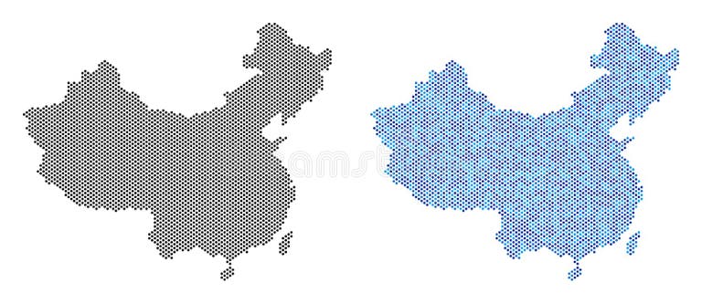 Dotted China Map Abstractions Stock Vector - Illustration of mosaic ...