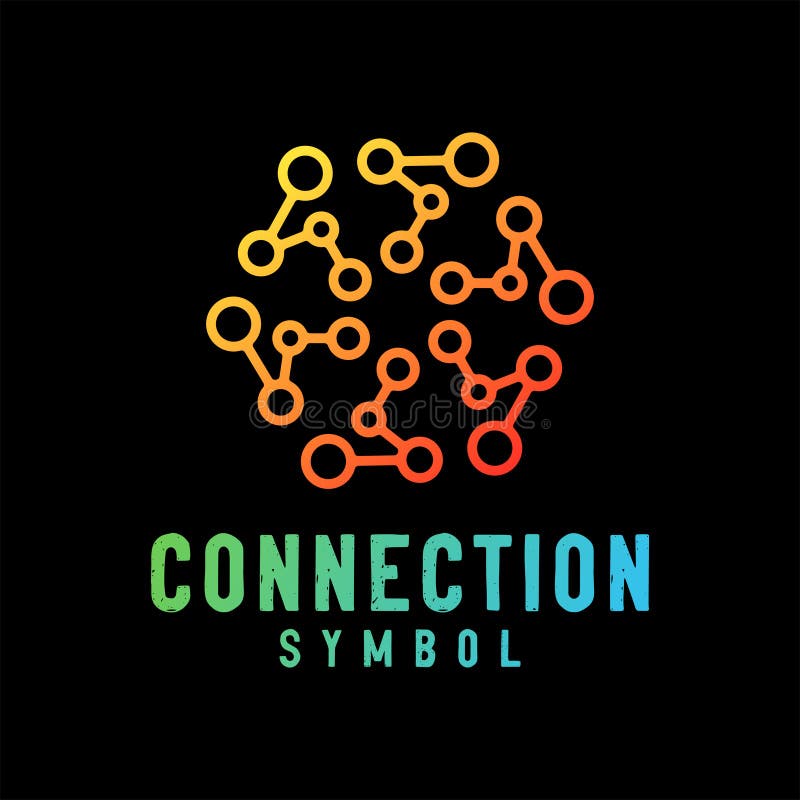Dot Circle Connect for Atom Molecule Digital Data Symbol Illustration ...