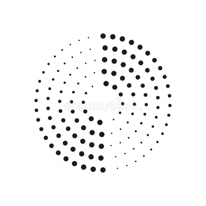 Dot Circle Pattern. Halftone Round Dot Pattern. Spiral Halftone Frame ...