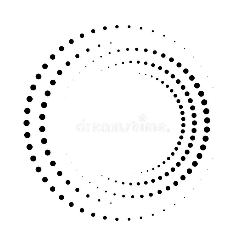 Dot Circle Pattern Vector Halftone. Circular Burst Dot Halftone Round ...