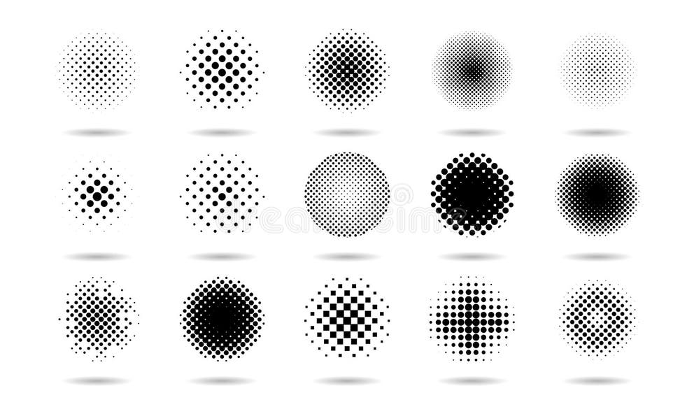 Dot Circles. Half Tone Gradient Pattern. Round Abstract Isolated ...
