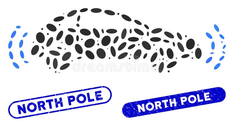 Dot Collage Autonomous Car with Textured North Pole Seals Stock ...