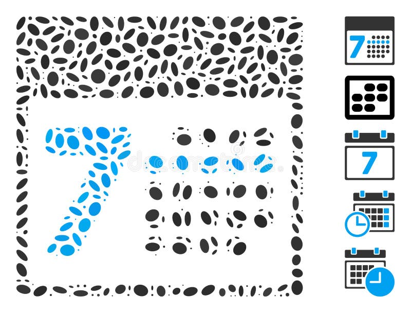 Dot Collage Calendar Week stock illustration. Illustration of binder ...