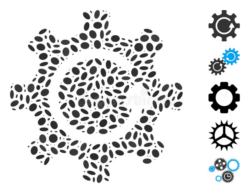 Dot Collage Cog Rotation Direction Stock Illustration - Illustration of ...