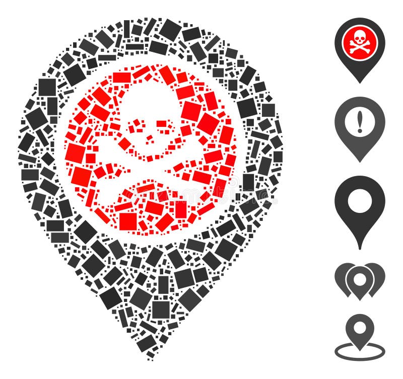 Dot Collage Dangerous Zone Pointer Stock Illustration - Illustration of ...