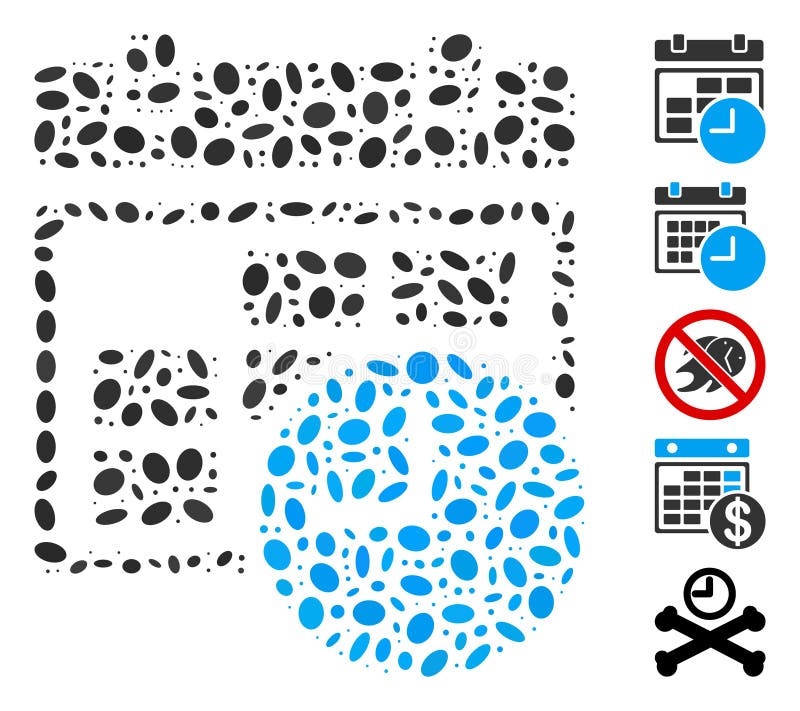 Dot Collage Date and Time stock illustration. Illustration of elliptic ...