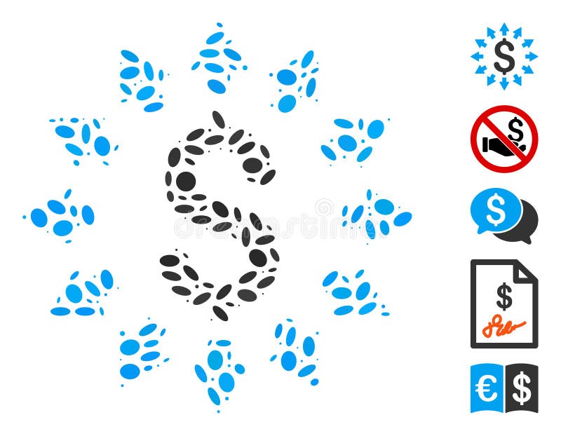 Dot Collage Dollar Distribution Stock Illustration - Illustration of ...