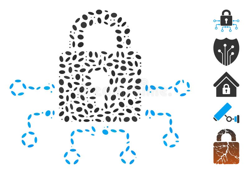 Dot Collage Electronic Lock Stock Illustration - Illustration of ...