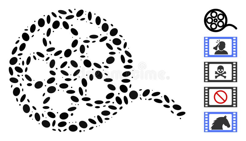 Dot Collage Film Roll stock illustration. Illustration of movie - 185748082