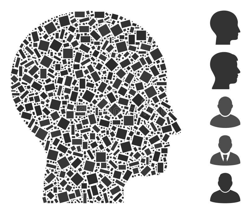 Dot Collage Human Head stock illustration. Illustration of figure ...