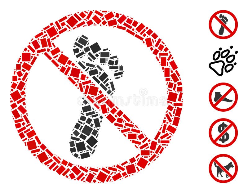 Dot Collage No Footprint stock illustration. Illustration of footstep ...