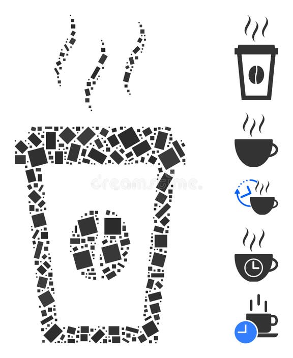 Dot Collage Paper Coffee Cup Stock Illustration - Illustration of ...