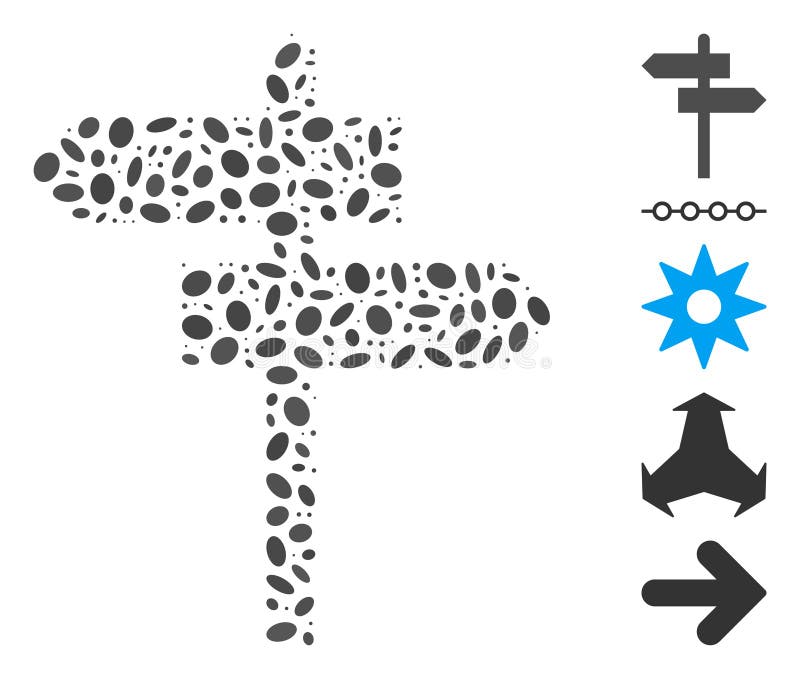 Dot Collage Road Pointer stock illustration. Illustration of direction ...