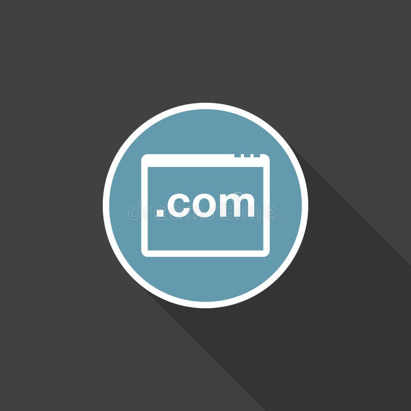 Dot Com Icon Vector Isolated on Black Stock Vector - Illustration of ...