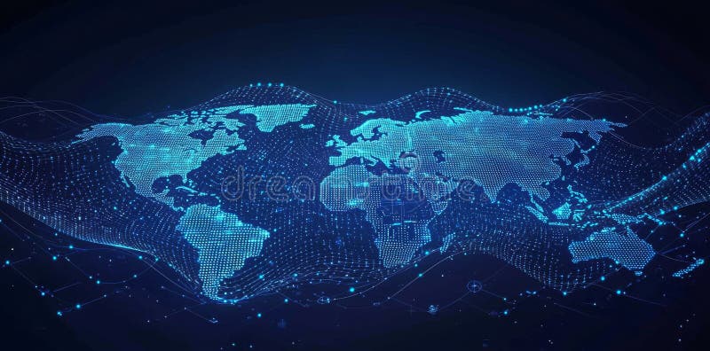 Dot Connecting Waveform Illustration of Innovation and Technology in ...