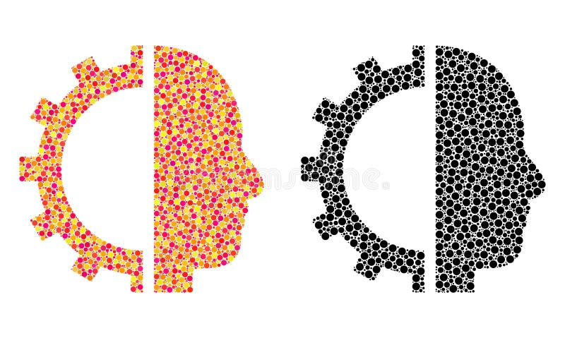 Dot Cyborg Gear Mosaic Icons Stock Vector - Illustration of interface ...