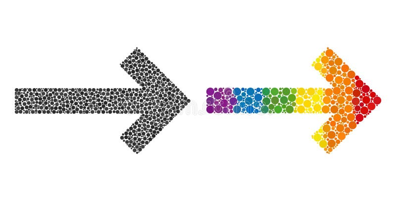 Dot Direction Arrow Composition Icon of LGBT-Colored Spheric Dots Stock ...
