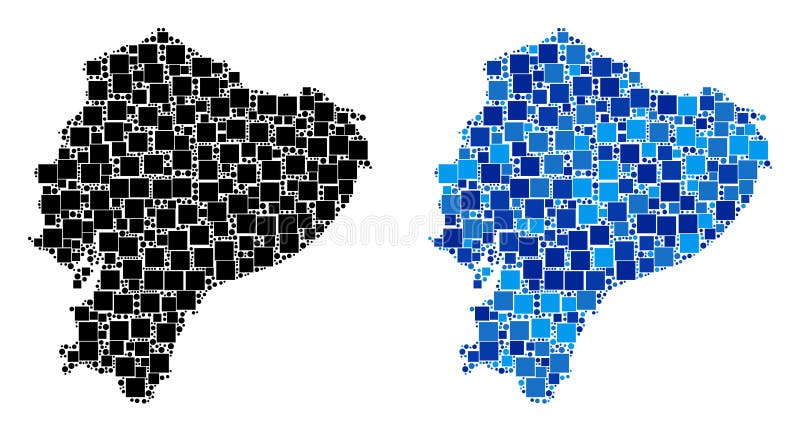 Dot Ecuador Map Con Variante Azul Ilustración del Vector - Ilustración ...