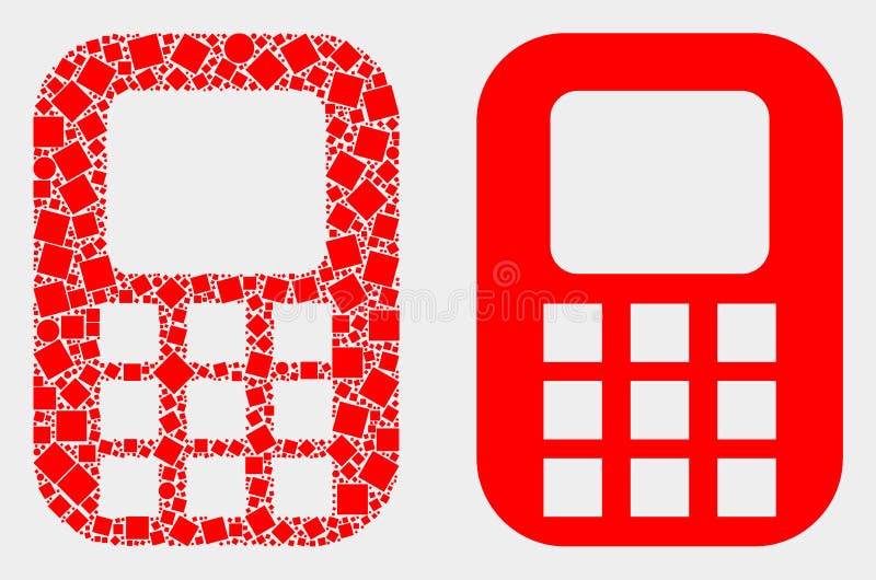 Pixelated and Flat Vector Cellphone Icon Stock Vector - Illustration of ...