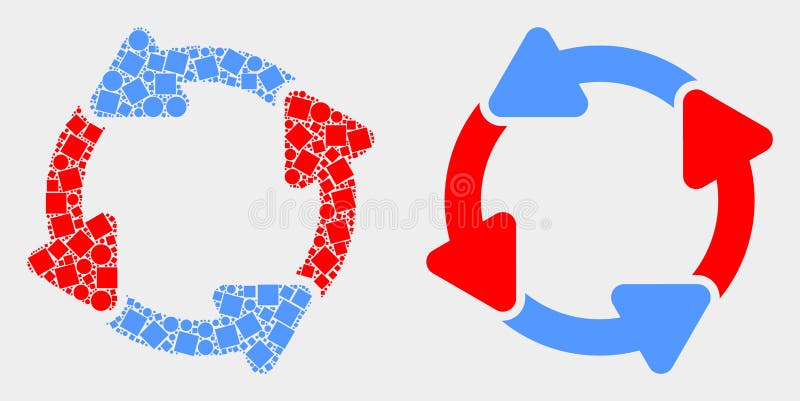 Pixelated and Flat Vector Circulation Arrows Icon Stock Vector ...