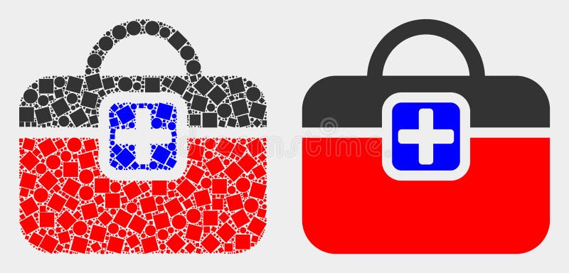 Dotted and Flat Vector First-Aid Case Icon Stock Vector - Illustration ...