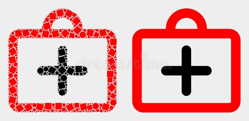 Dot and Flat Vector First-Aid Case Icon Stock Vector - Illustration of ...