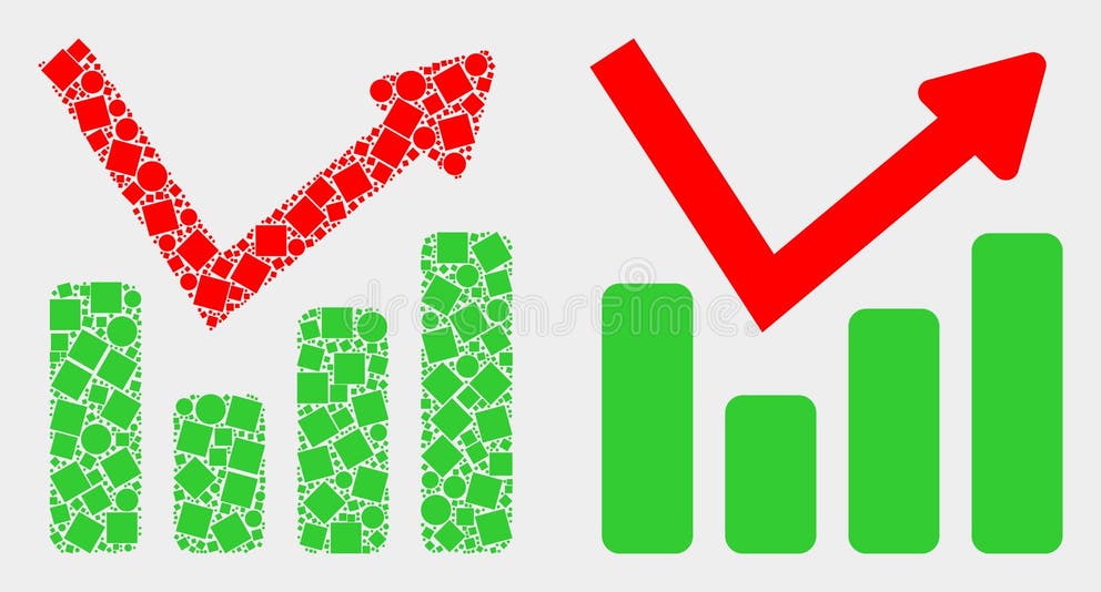 Pixelated and Flat Vector Graph Chart Icon Stock Vector - Illustration ...