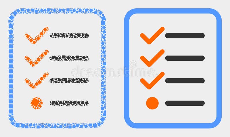 Pixelated and Flat Vector Items List Page Icon Stock Vector ...