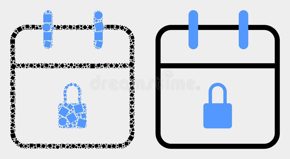 Pixelated and Flat Vector Lock Calendar Page Icon Stock Vector ...
