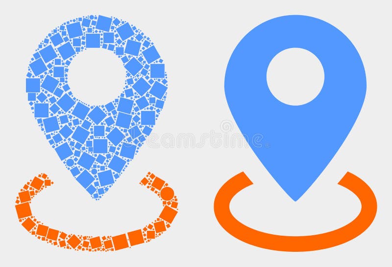 Dot and Flat Vector Map Marker Placement Icon Stock Vector ...