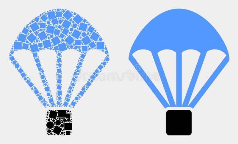 Dot and Flat Vector Parachute Icon Stock Vector - Illustration of ...