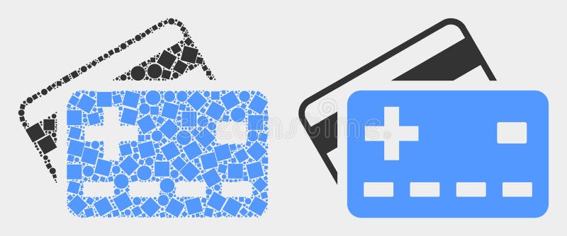 Pixelated and Flat Vector Plus Bank Cards Icon Stock Vector ...
