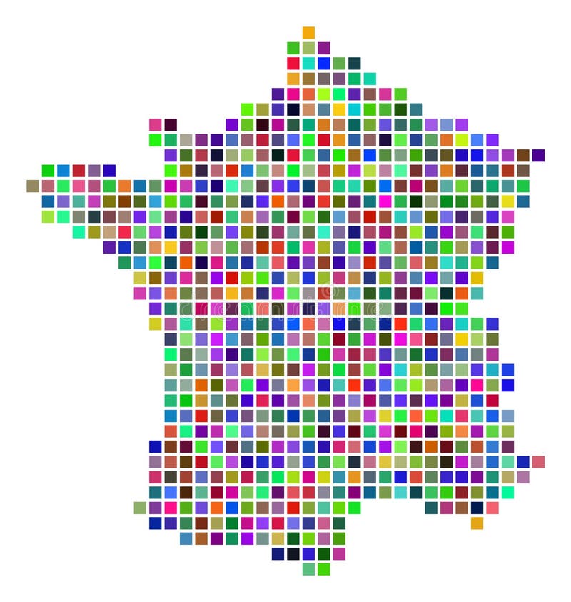 Carte De Pixels De La France. Illustration De Vecteur. Style Simili ...