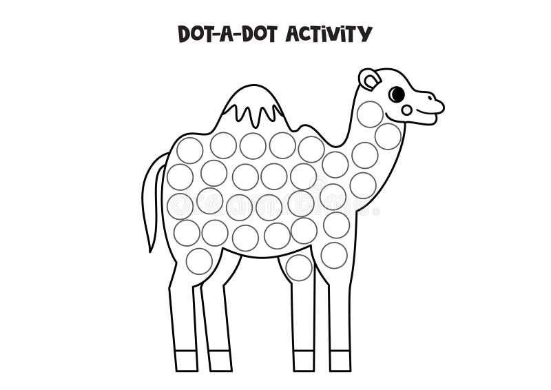 Dot a Dot Game for Preschool Kids. Cute Cartoon Camel Stock Vector ...