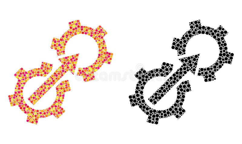 Dot Gear Integration Mosaic Icons Stock Vector - Illustration of dotted ...