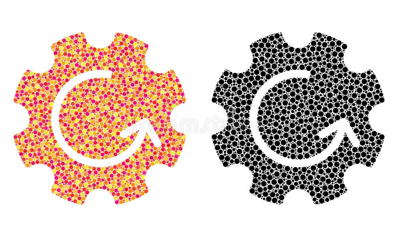 Dot Gear Rotation Mosaic Icons Stock Vector - Illustration of casual ...